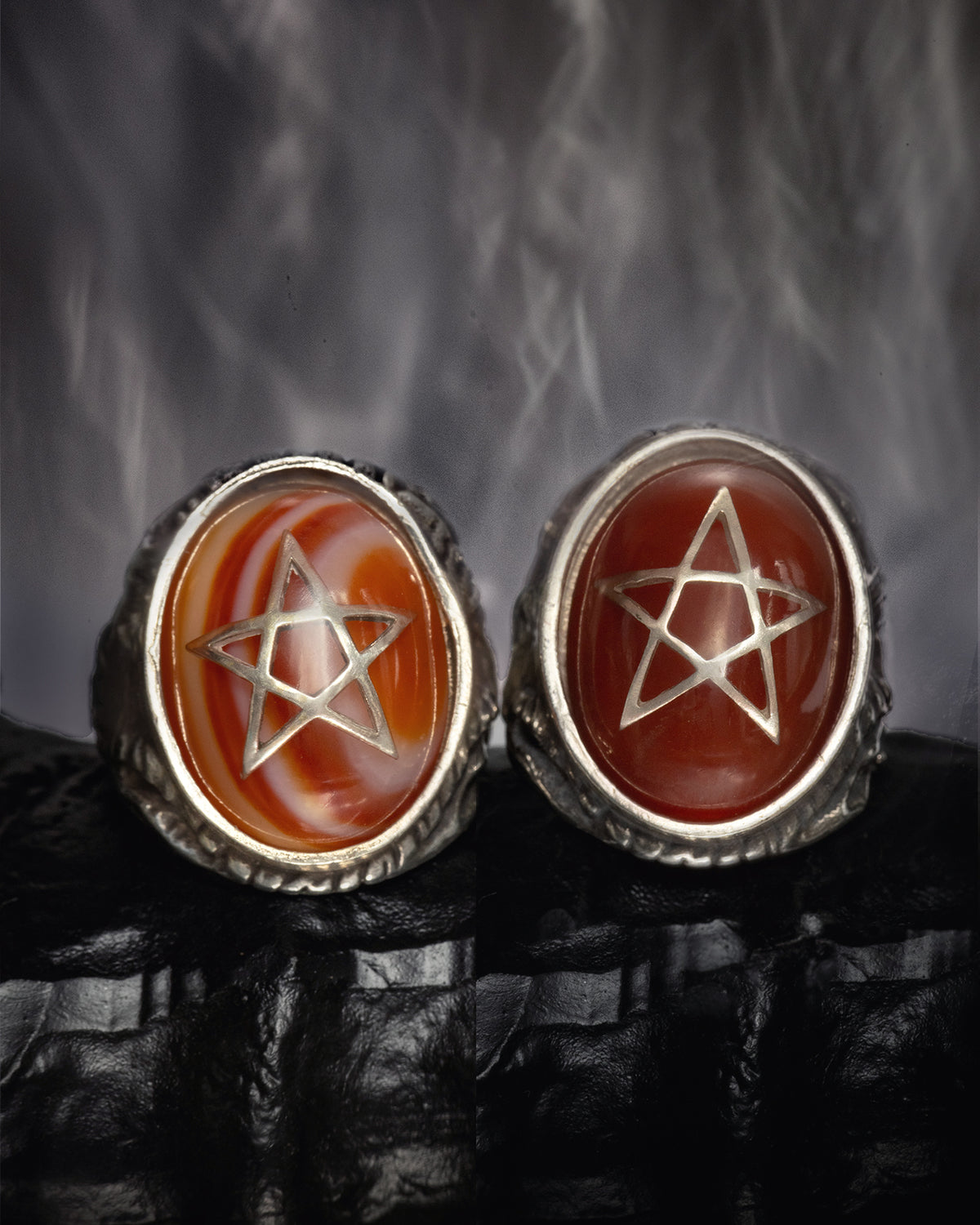 Glowing Blaze Carnelian Angel Heart Ring | Alex Streeter