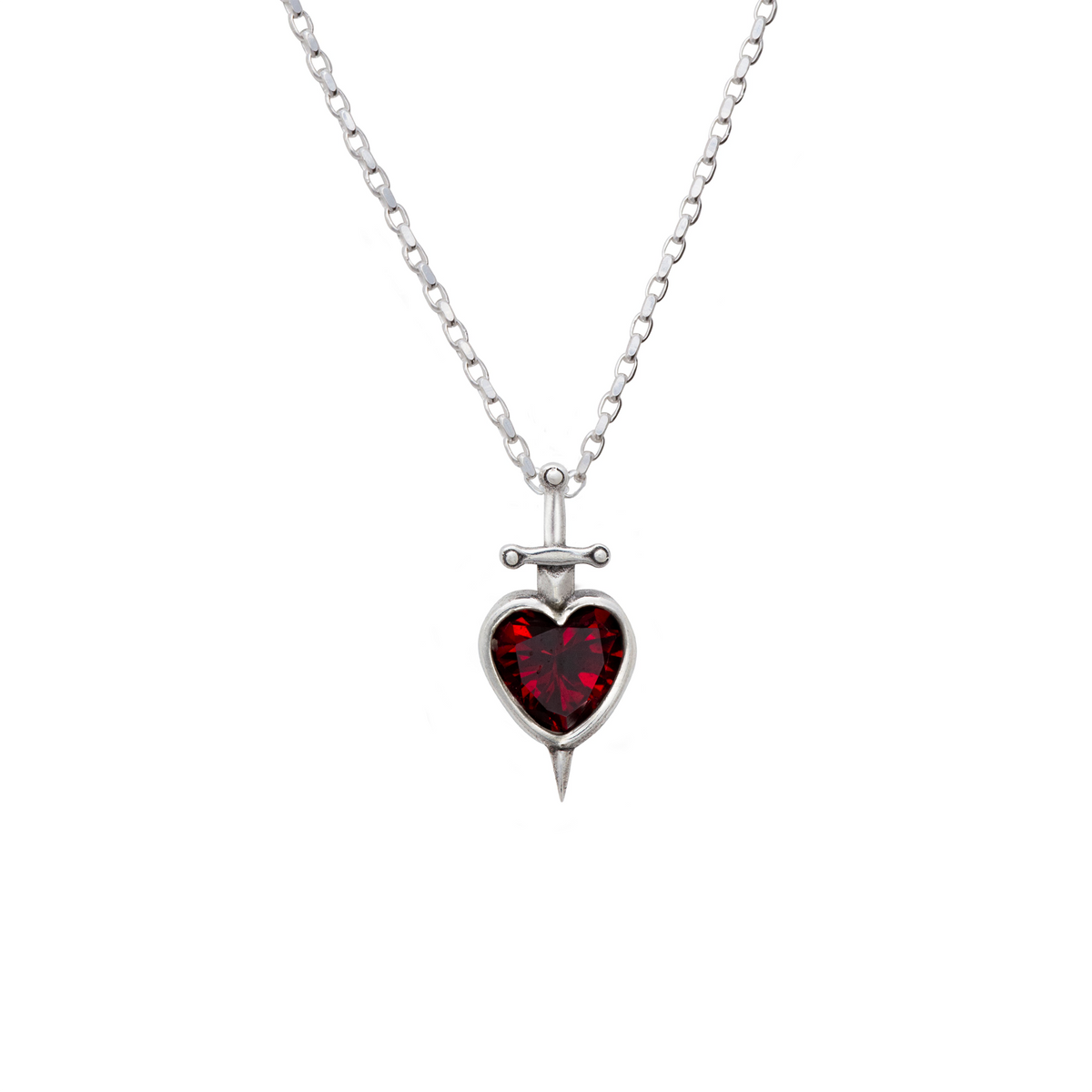 Ruby Sword-Pierced Heart Necklace | Alex Streeter