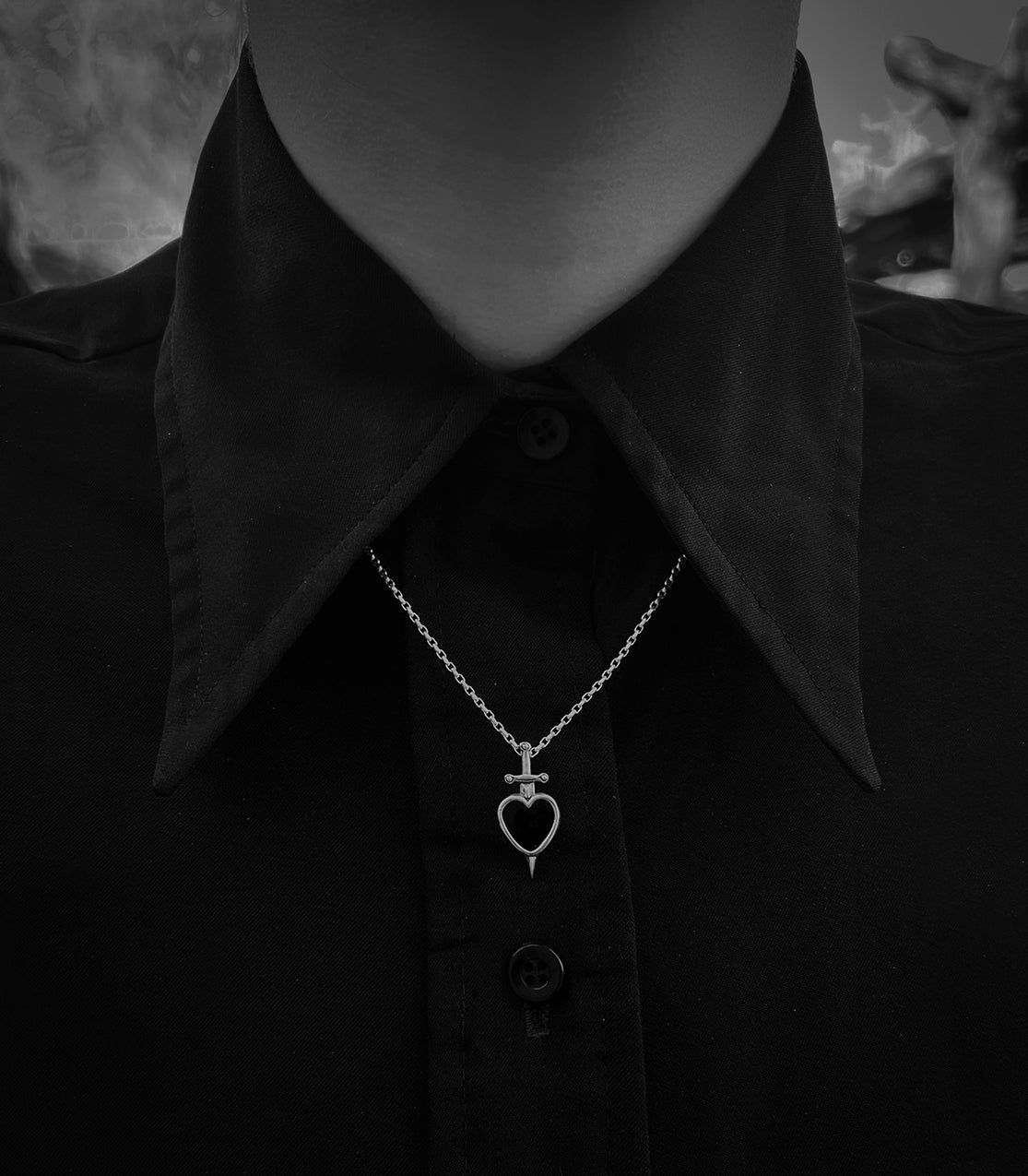 Ruby Sword-Pierced Heart Necklace | Alex Streeter