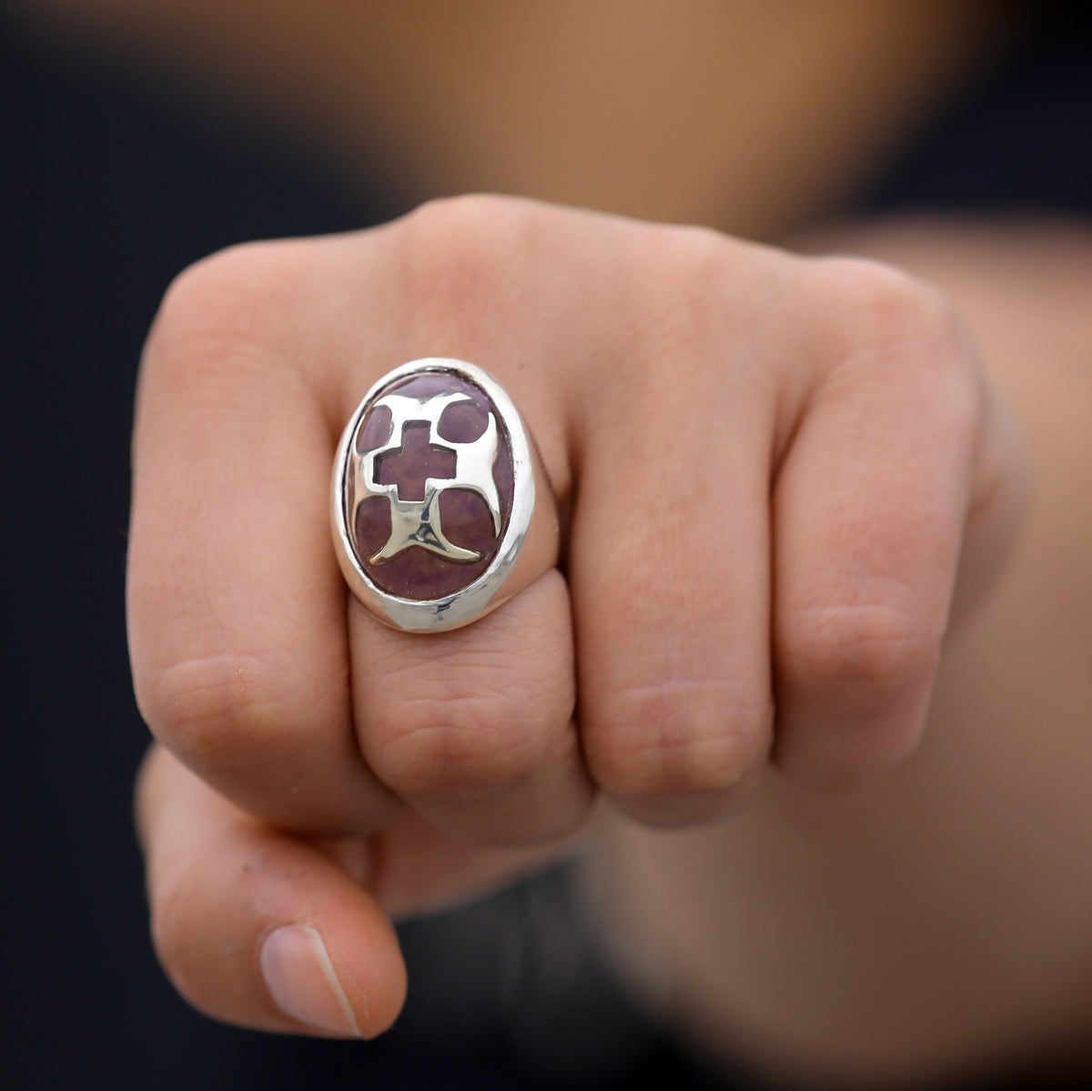 Amethyst Templar Cross Ring | Alex Streeter