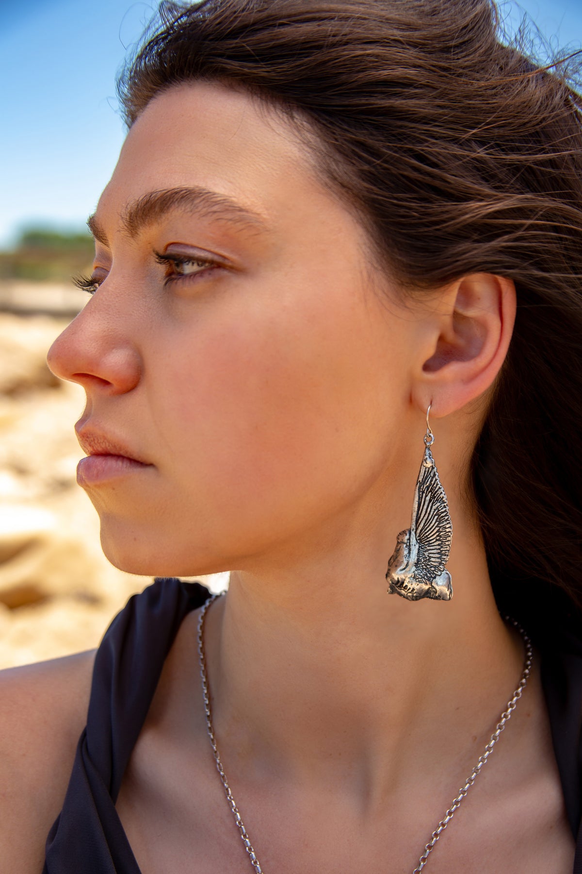 Silver-Plated Sphinx Earrings | Alex Streeter
